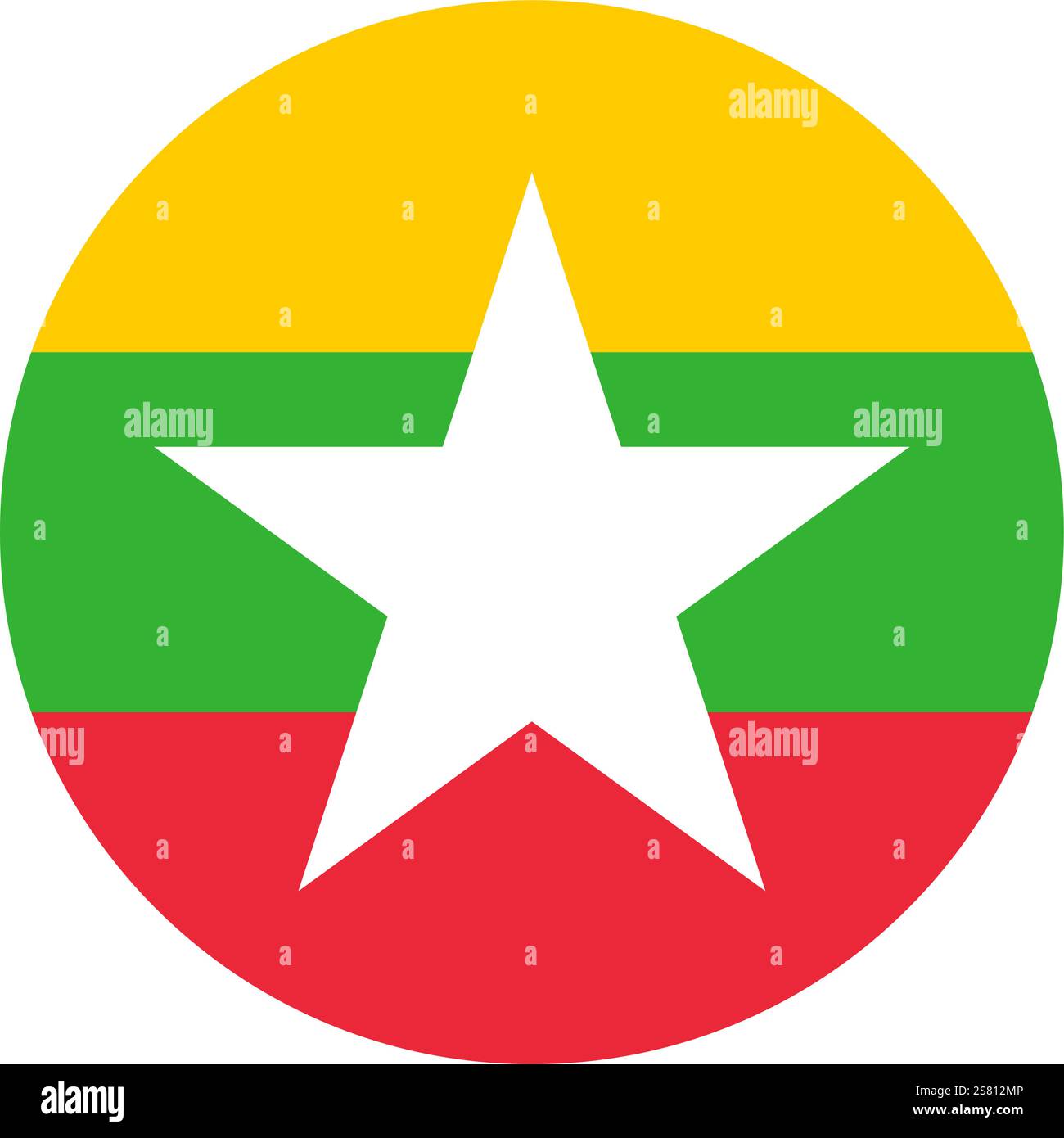 Flag of Myanmar round shape, national symbol Stock Vector Image & Art ...