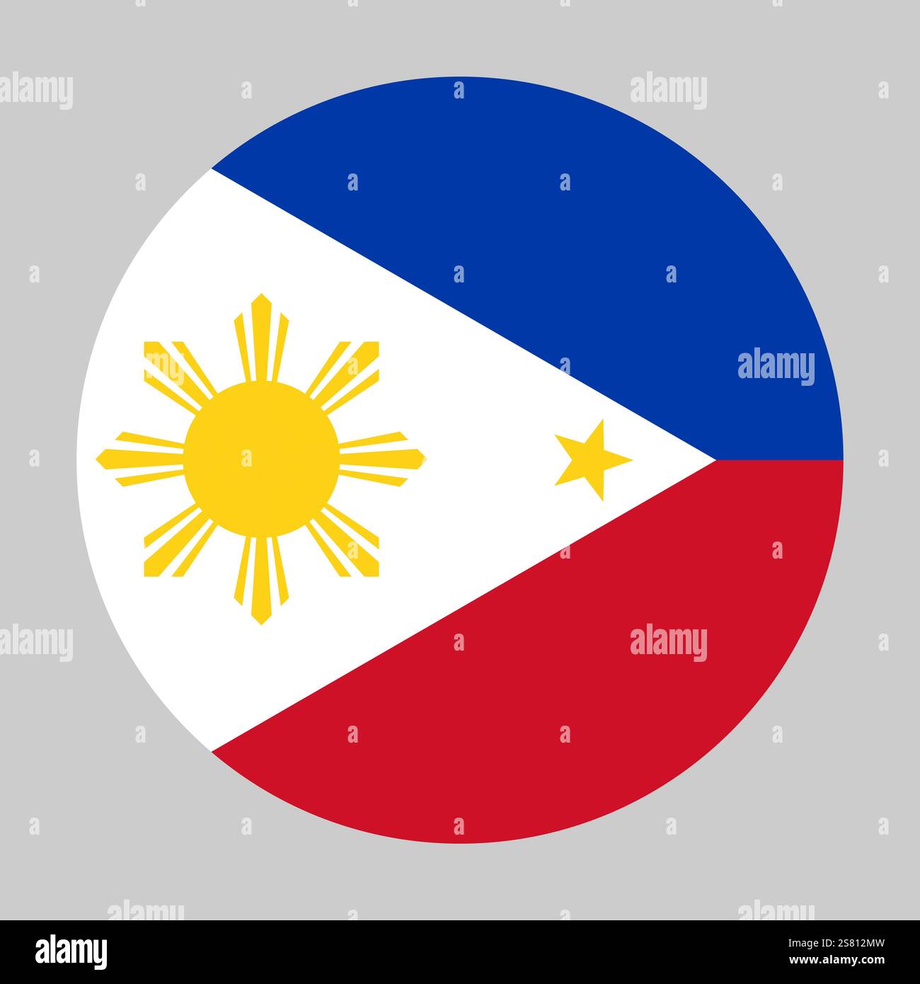 Flag of Philippines round shape, national symbol Stock Vector Image ...