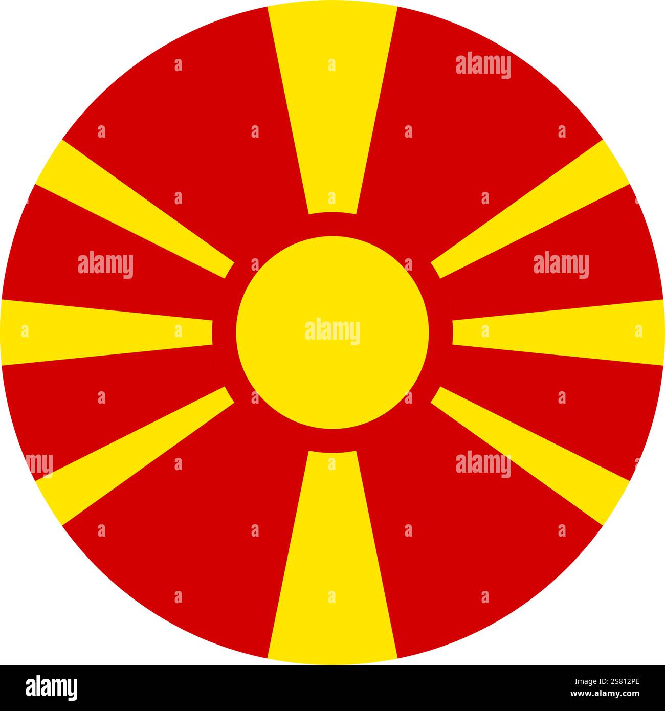 Flag of North Macedonia round shape, national symbol Stock Vector Image ...