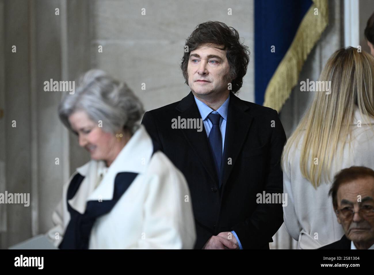 Argetina's President Javier Milei arrives for the inauguration ceremony ...