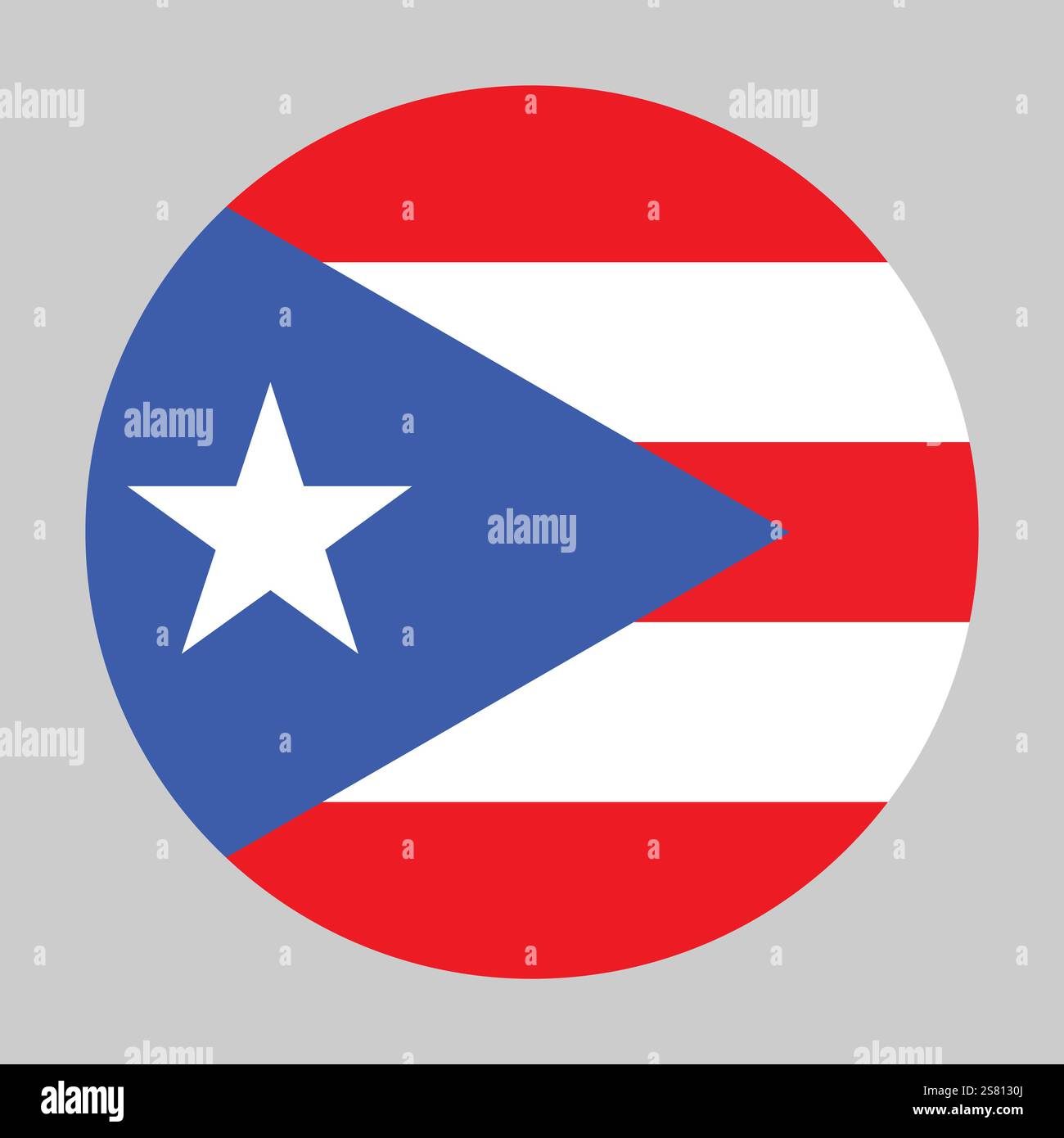 Flag of Puerto Rico round shape, national symbol Stock Vector Image ...