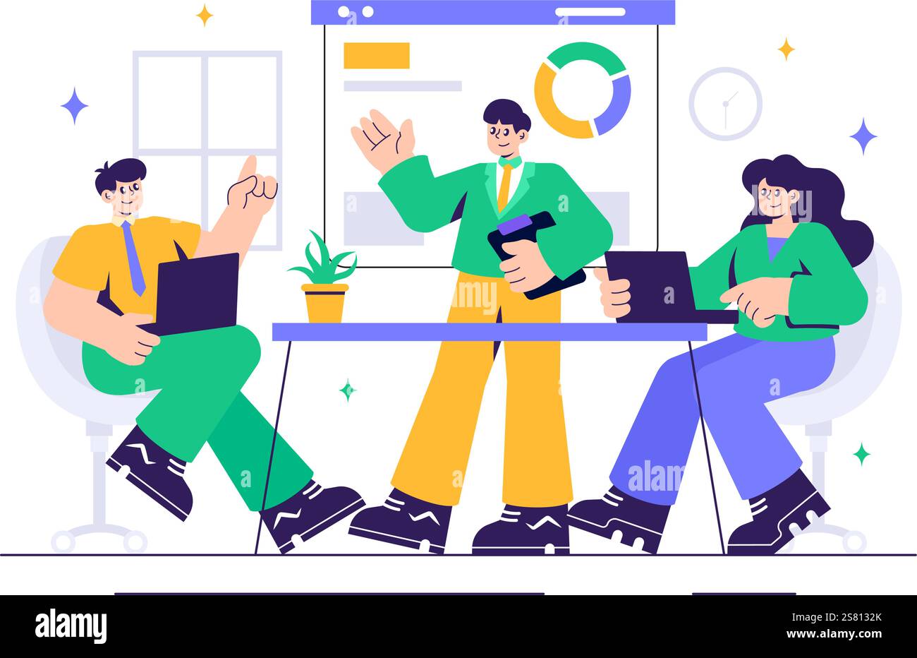 City Council Meeting Vector Illustration Featuring an Effective ...