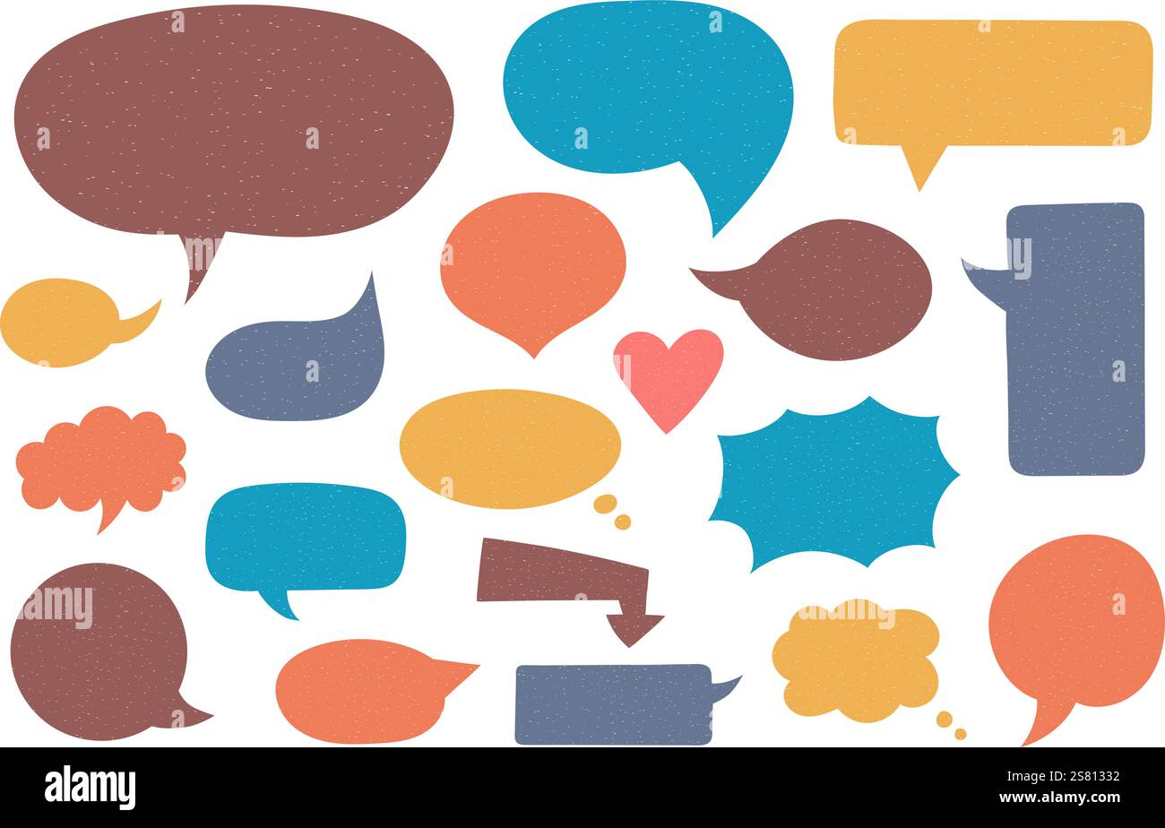 Set of colored hand drawn speech bubbles, vector eps10 illustration ...