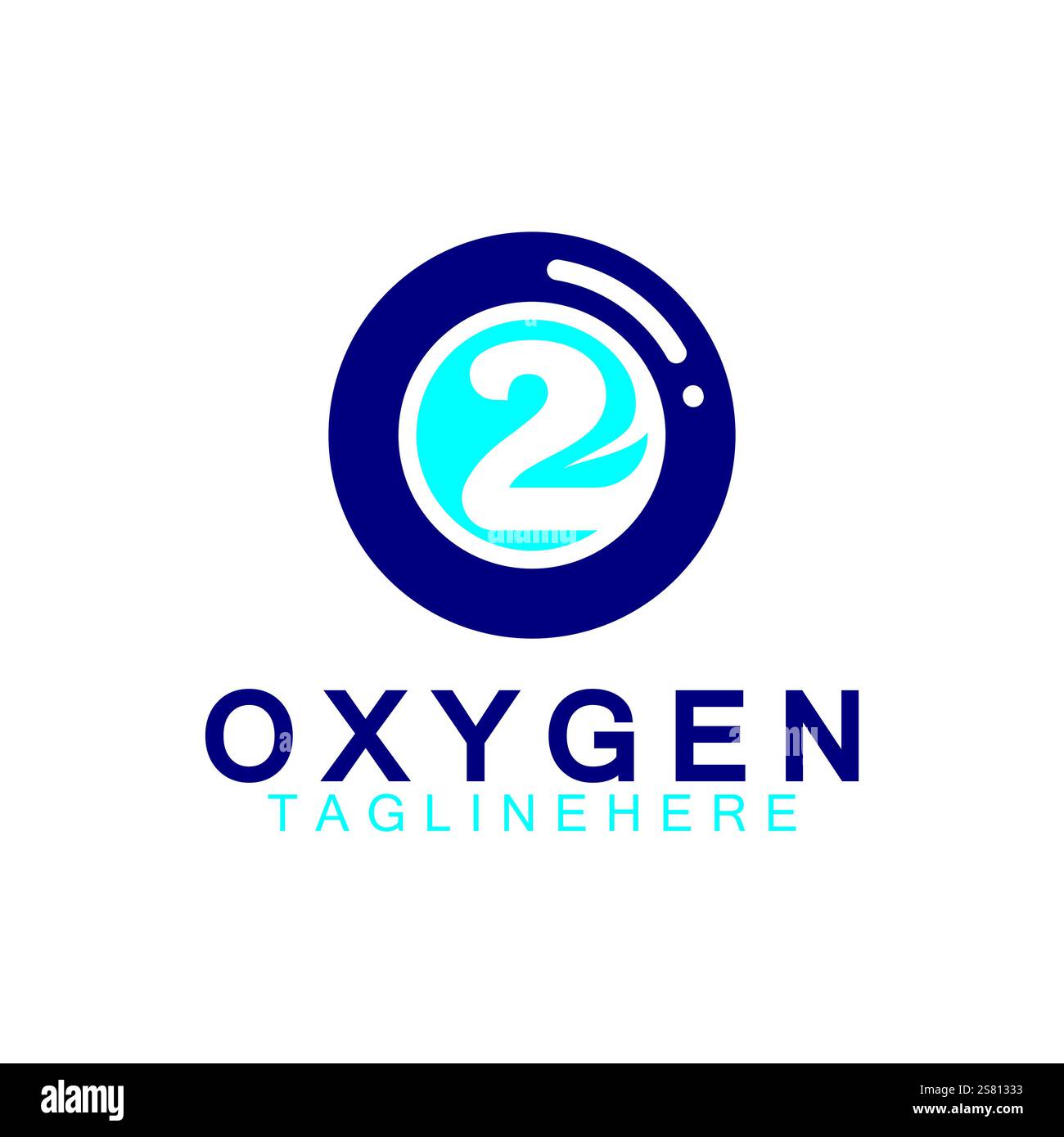 Creative and simple Oxygen Icon Logo design, o2, initial O and Number 2 ...