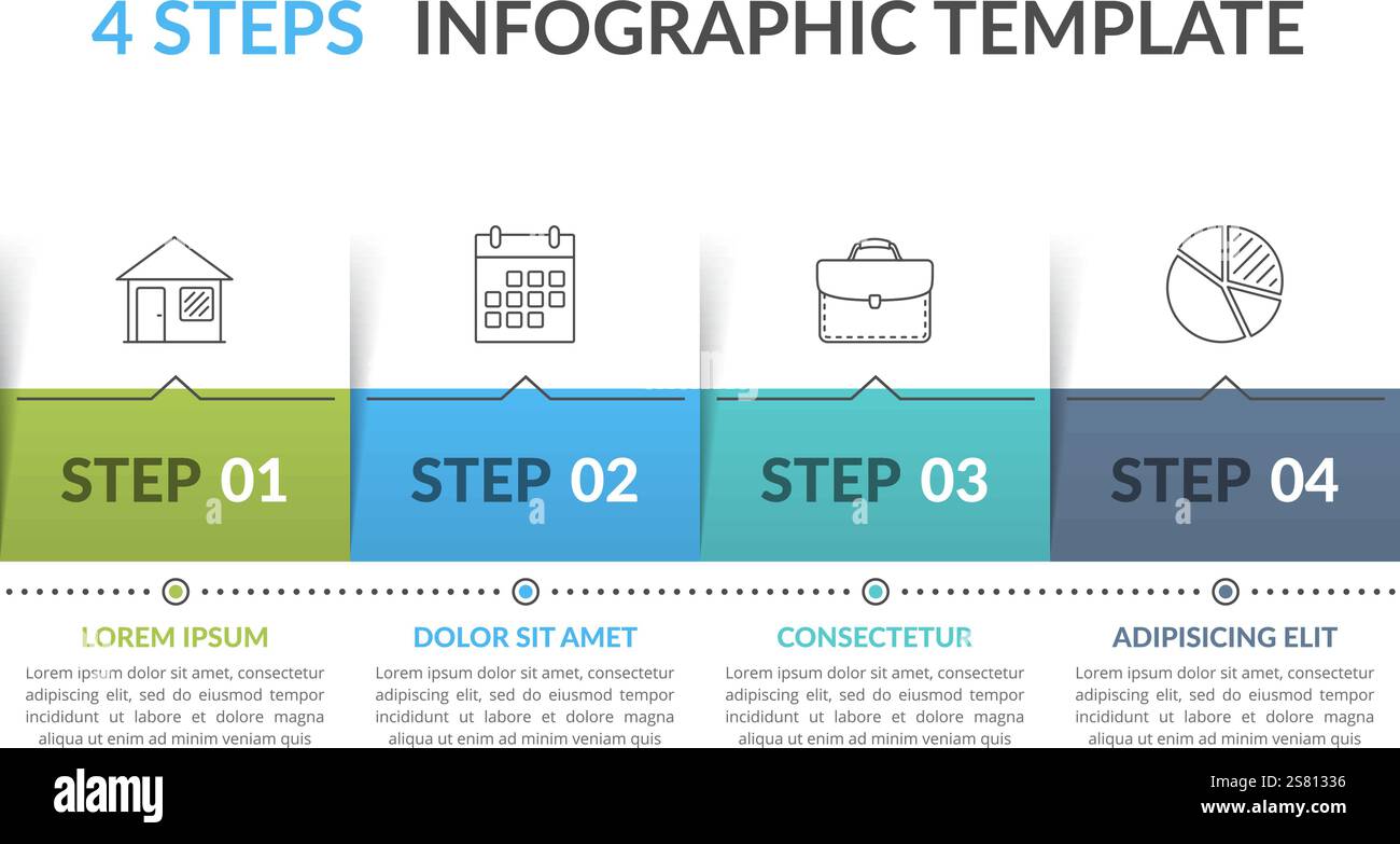 Infographic template with 4 steps, workflow, process chart, vector ...