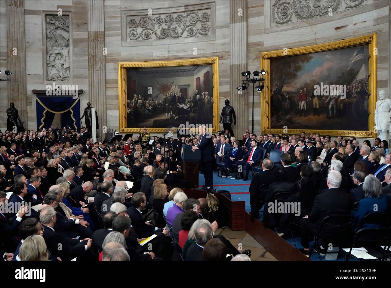 President Donald Trump gives his inaugural address during the 60th ...