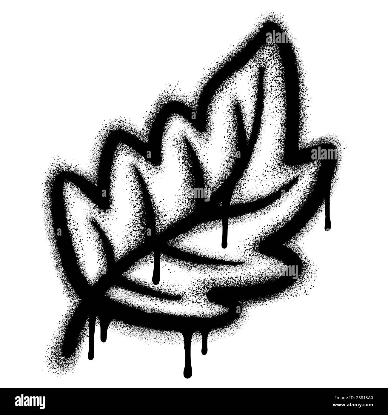Spray Painted Graffiti leaves Sprayed isolated with a white background ...