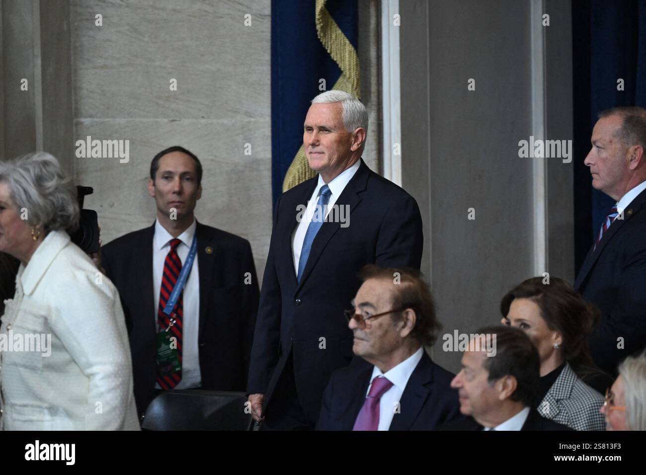 Former US Vice President Mike Pence arrives for the inauguration ...