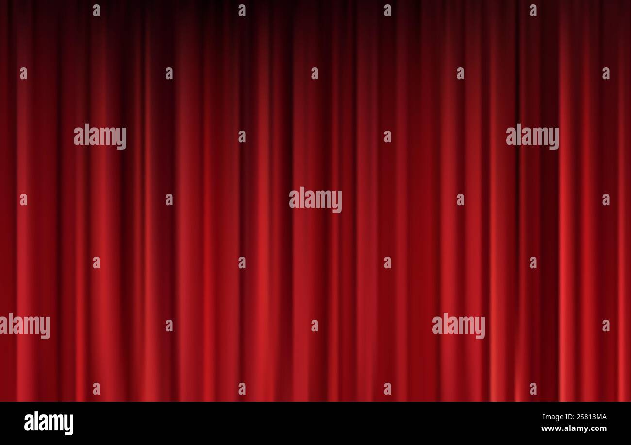 Red Theater Curtain In Grand Stage Setting Background Stock Vector ...