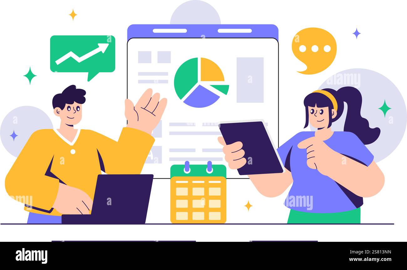 City Council Meeting Vector Illustration Featuring an Effective Business Team, Employees ...