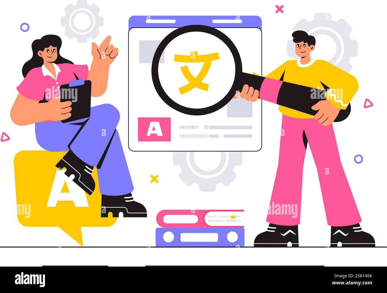 Translator Service Vector Illustration Featuring Multilanguage ...