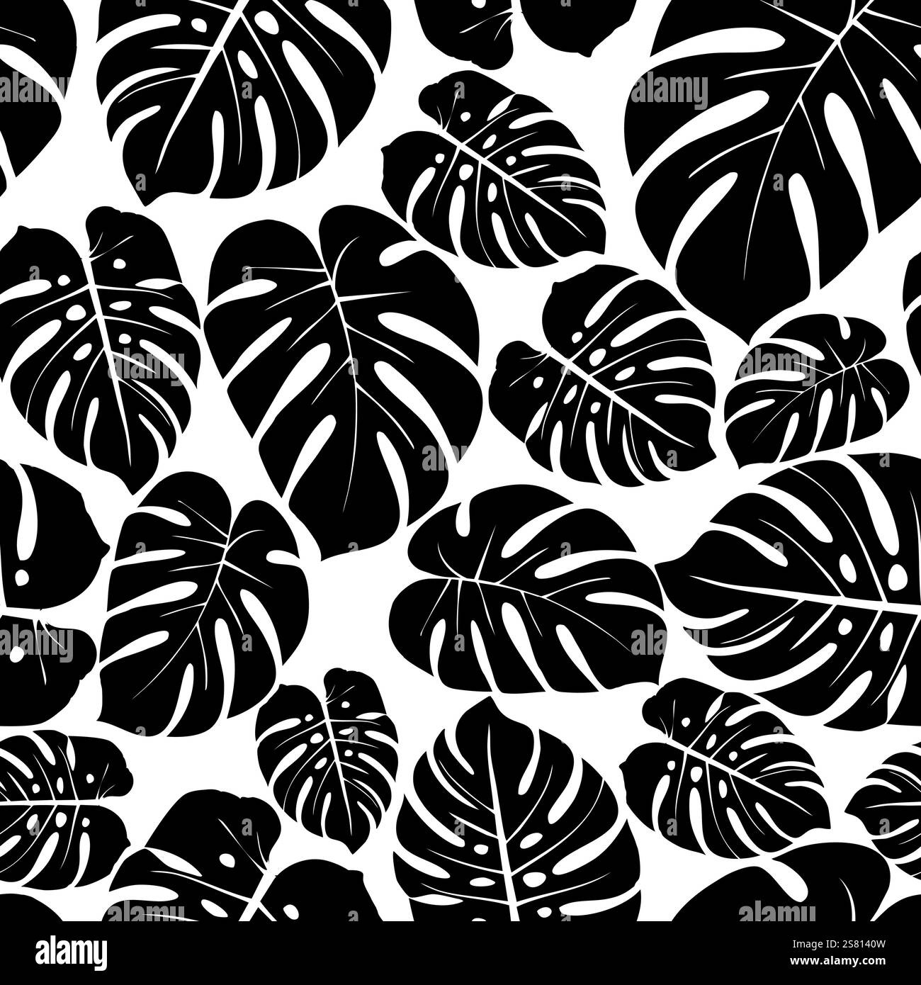 Delicious monster leaf pattern. Monstera tropical jungle seamless ...