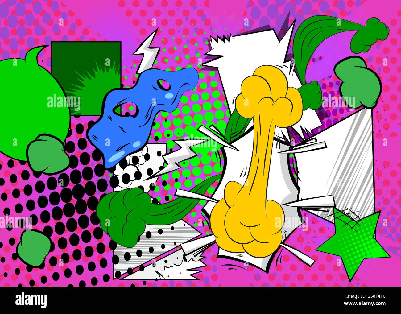 Cartoon Background, comic book burst poster. Retro vector comics pop ...