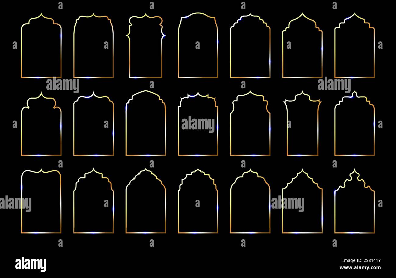 Golden Indian frame. Goldwork luxury decorative goldish borders, golden ...