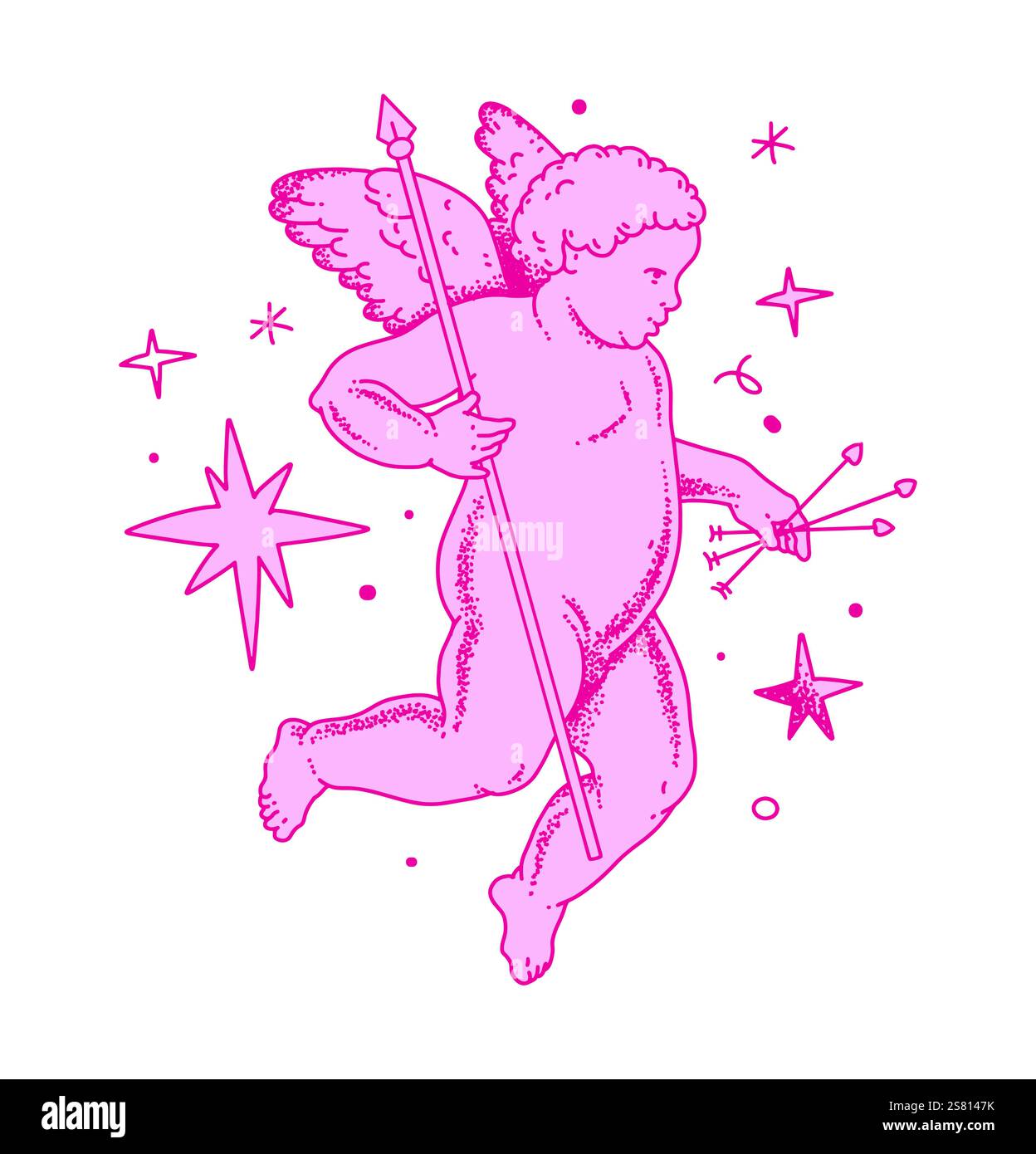 Cherub outlines and line art for Valentine's Day with cupid vector ...