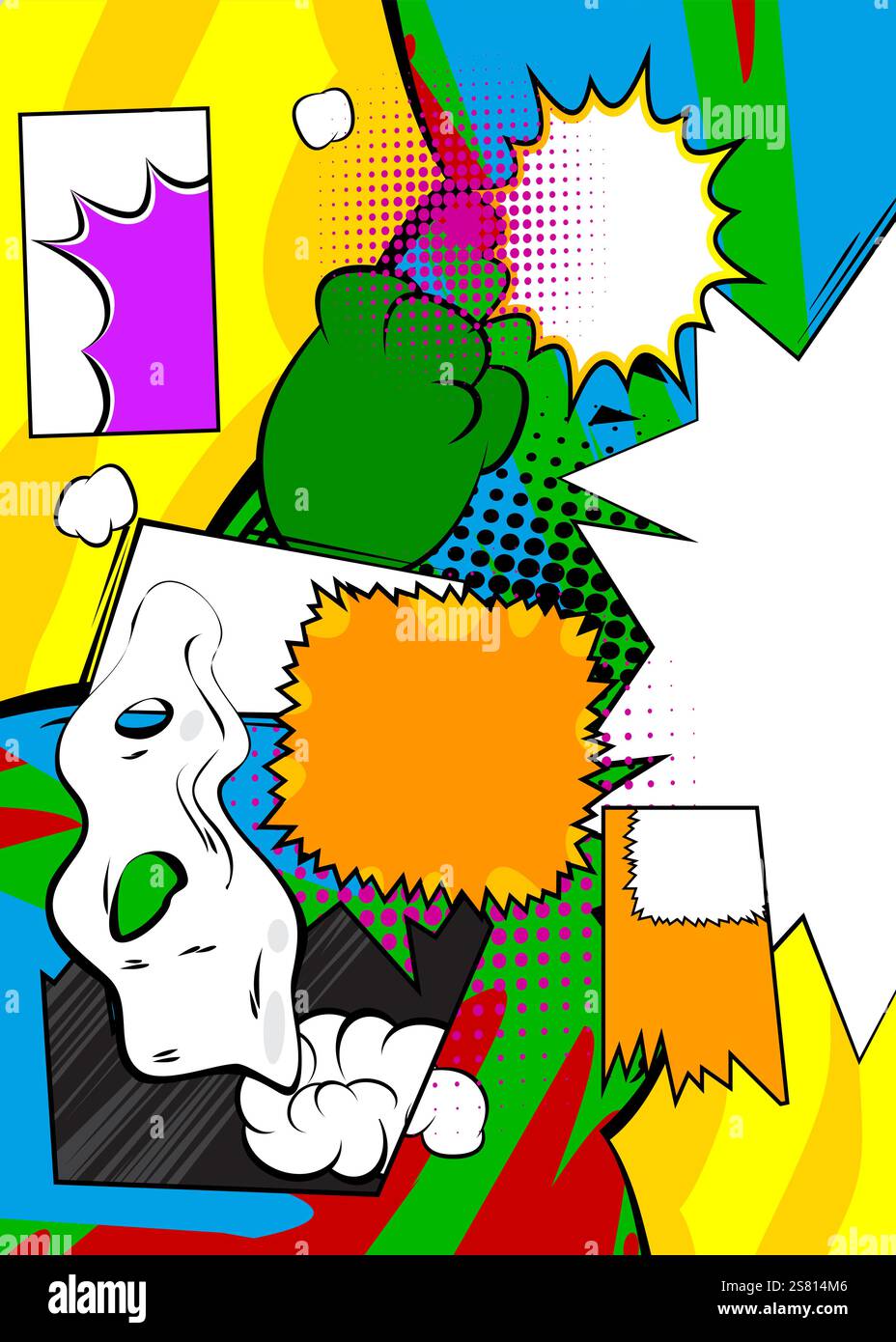 Cartoon Background, comic book burst poster. Retro vector comics pop ...