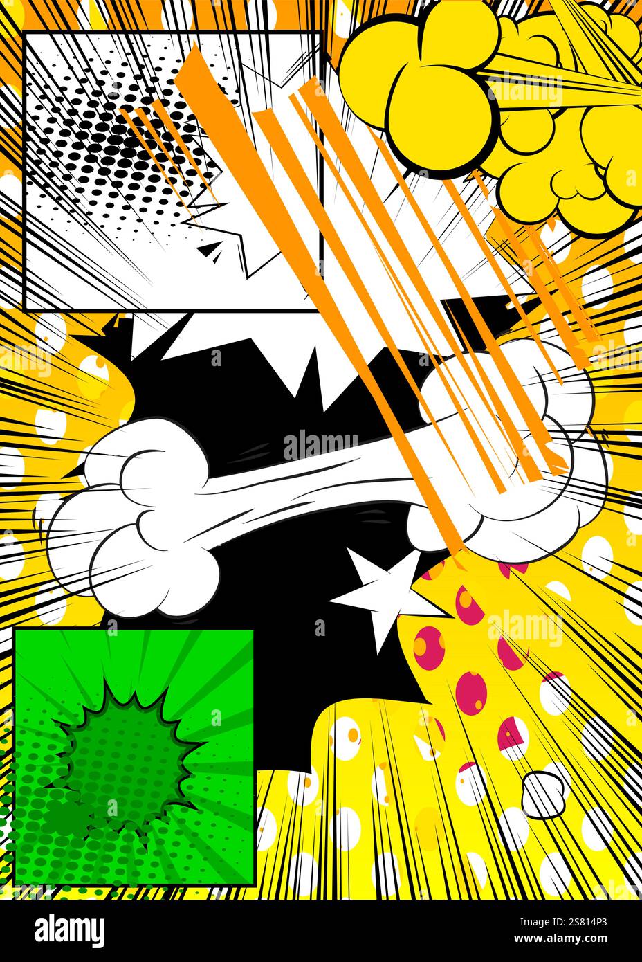 Cartoon Background, comic book burst poster. Retro vector comics pop ...