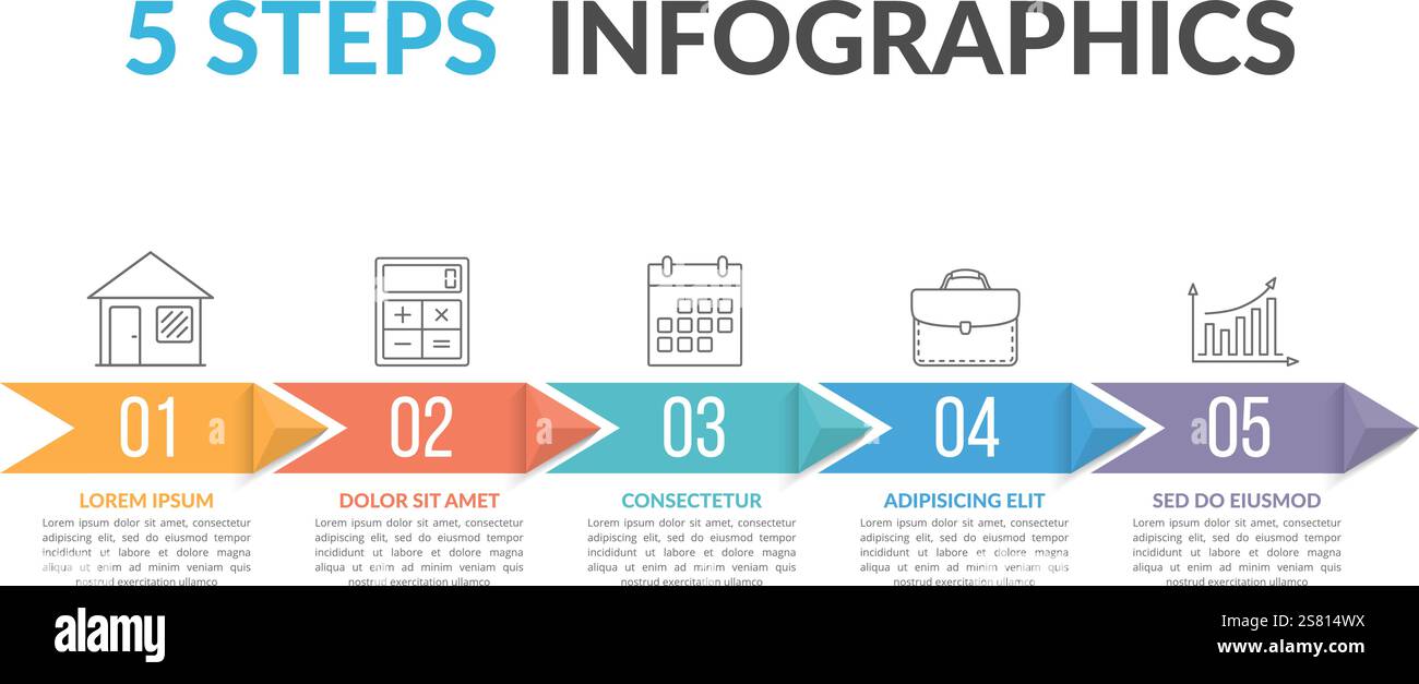Infographic template with four steps with arrows, vector eps10 ...