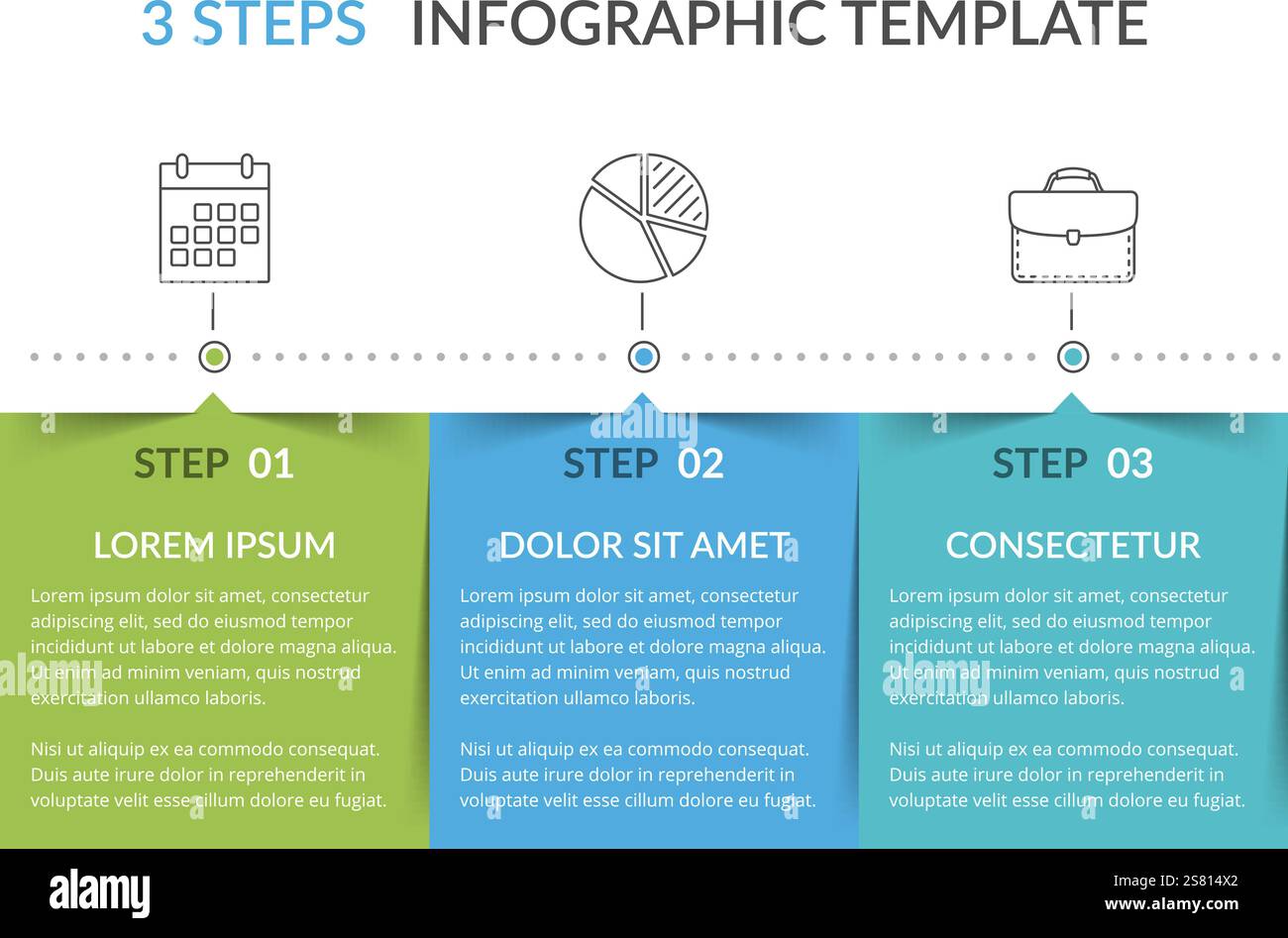 Infographic template with 3 steps, workflow, process chart, vector ...