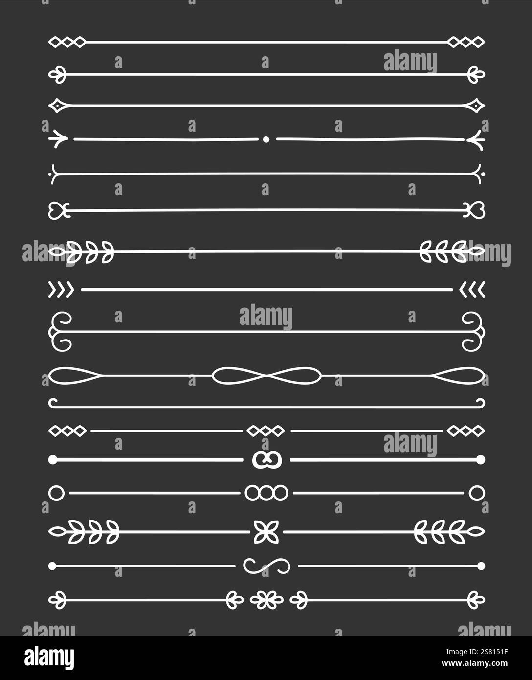 17 Hand drawn dividers - lines, vector eps10 illustration Stock Vector ...