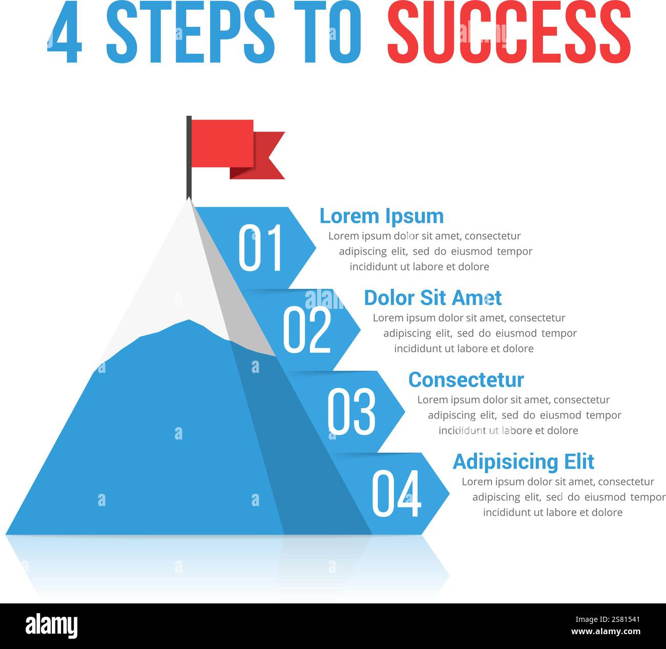 4 Steps to success infographics, leadership or motivation concept ...