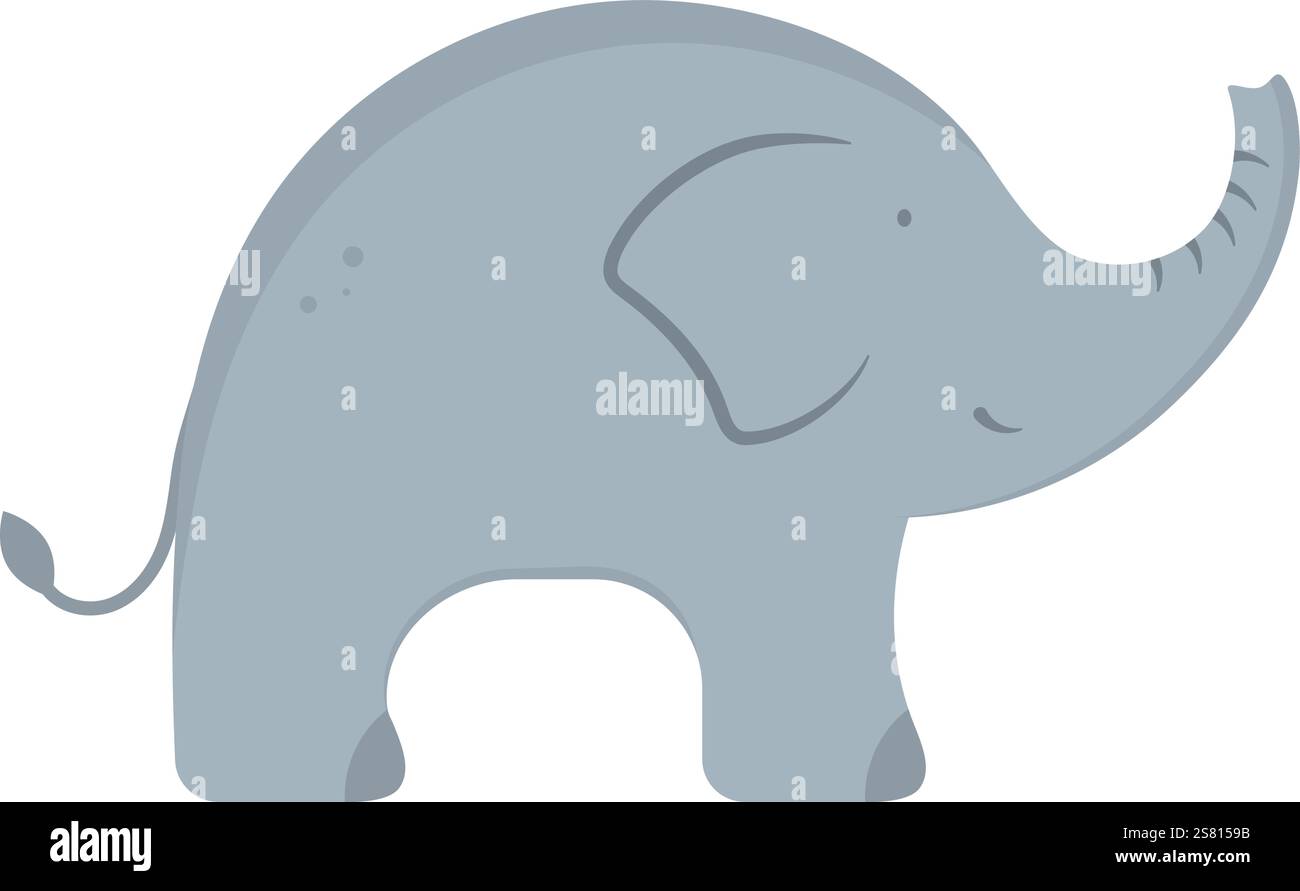 Cute smiling elephant on white background, vector eps10 illustration ...