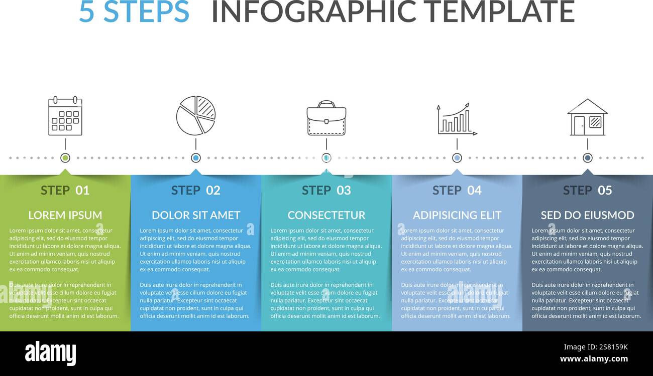 Infographic template with 5 steps, workflow, process chart, vector eps10 illustration Stock ...