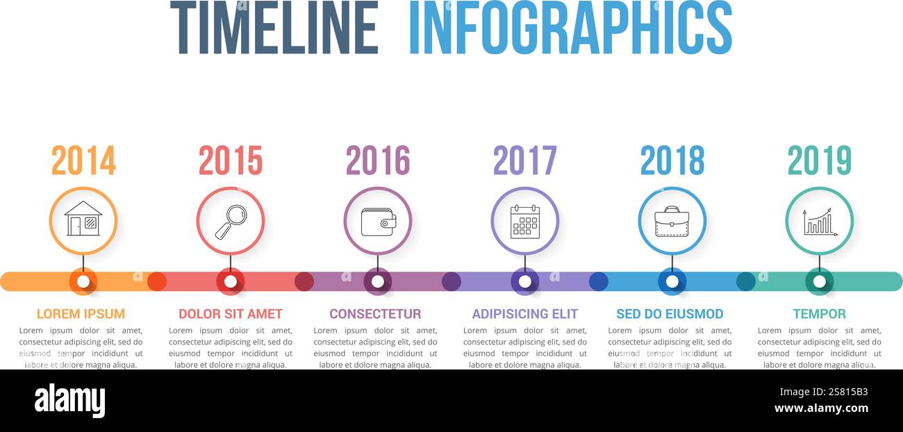 Project timeline with five stages, infographic template, vector eps10 ...