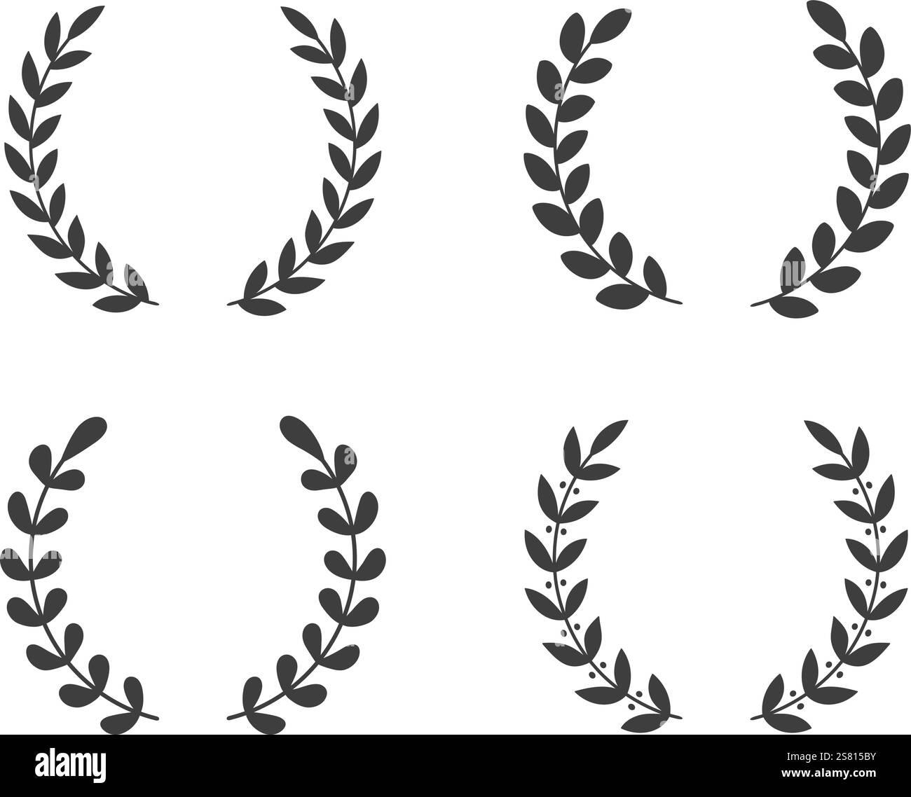 Four hand drawn laurel wreaths, vector eps10 illustration Stock Vector ...