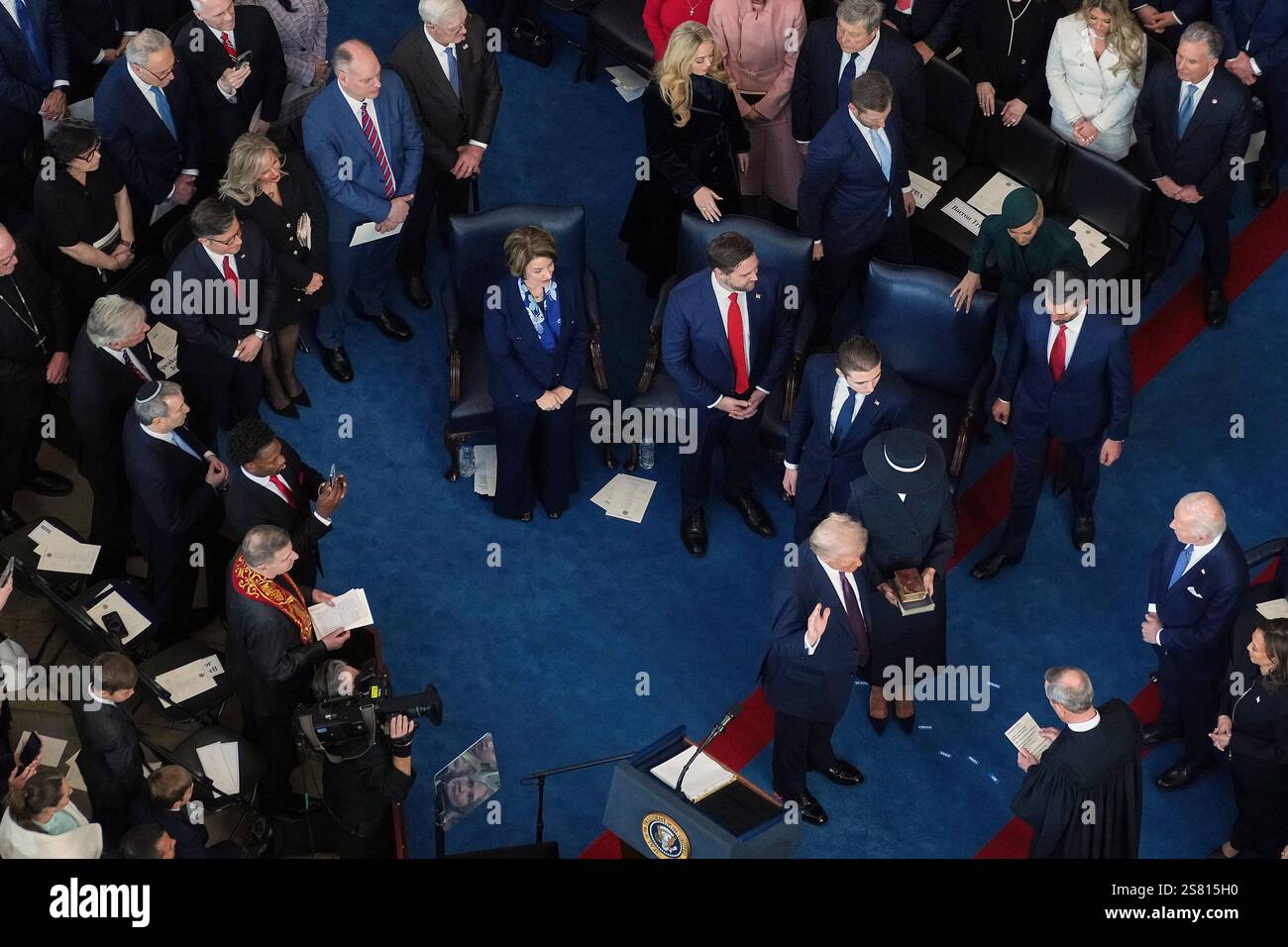 President-elect Donald Trump takes the oath of office as he is sworn in ...