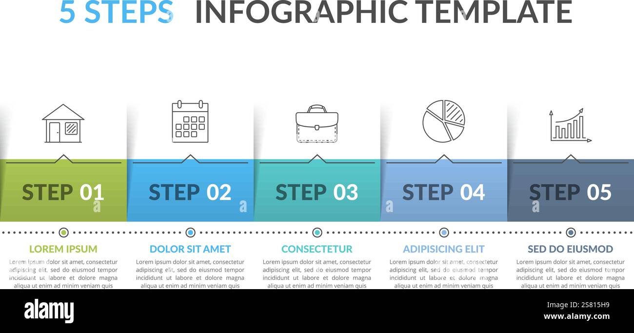 Infographic template with 5 steps, workflow, process chart, vector eps10 illustration Stock ...