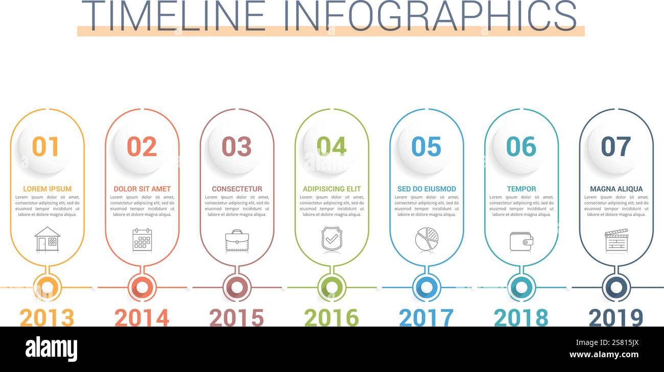 Timeline infographics template, workflow or process diagram, vector ...
