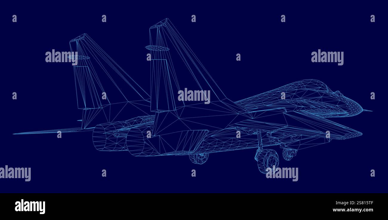 Blue airplane is shown in a computer generated image. The image is a ...
