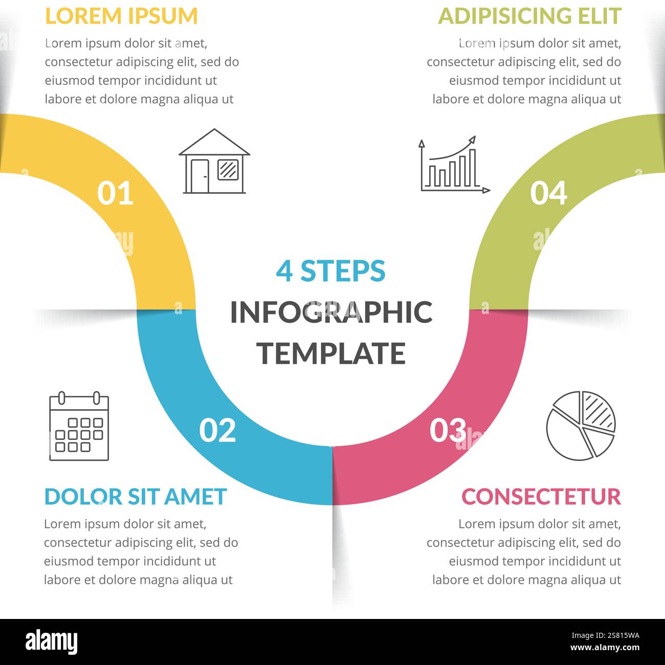 Infographic template with 4 steps, workflow, process chart, vector ...