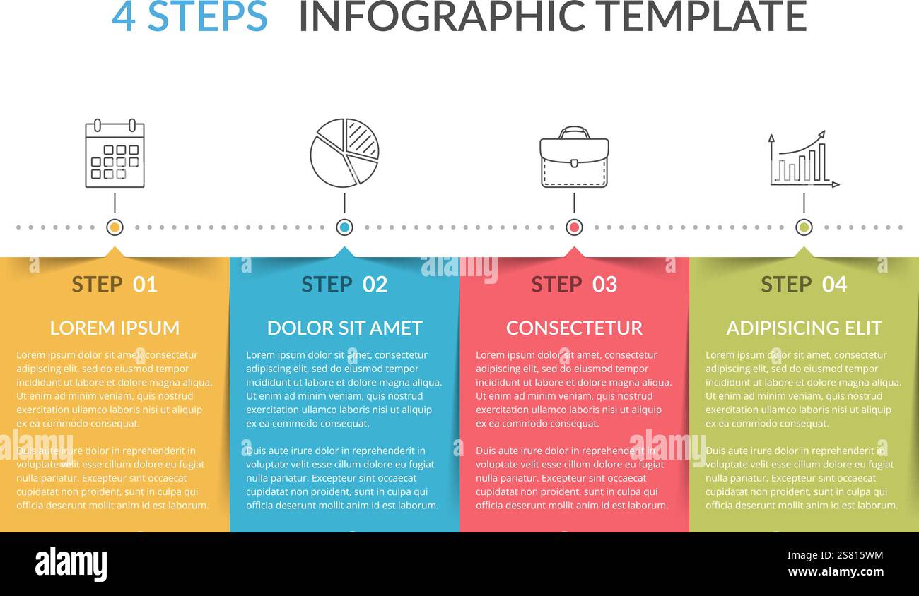 Infographic template with 4 steps, workflow, process chart, vector eps10 illustration Stock ...