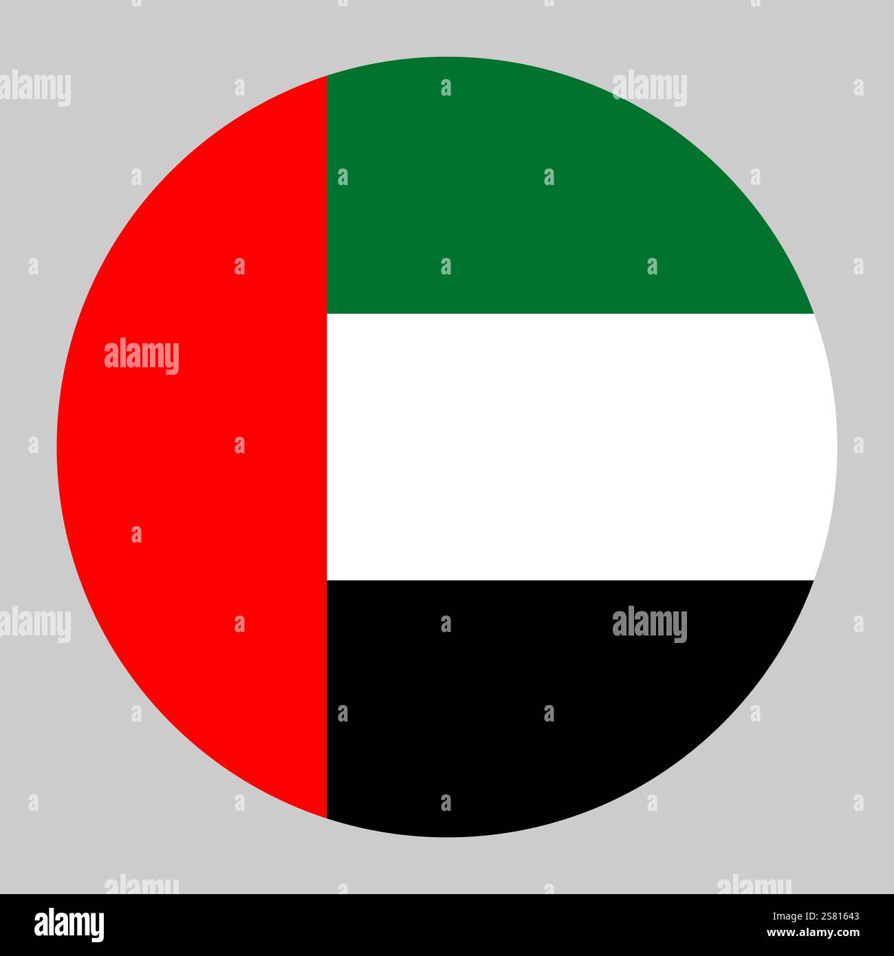Flag of United Arab Emirates round shape, UAE national symbol Stock ...