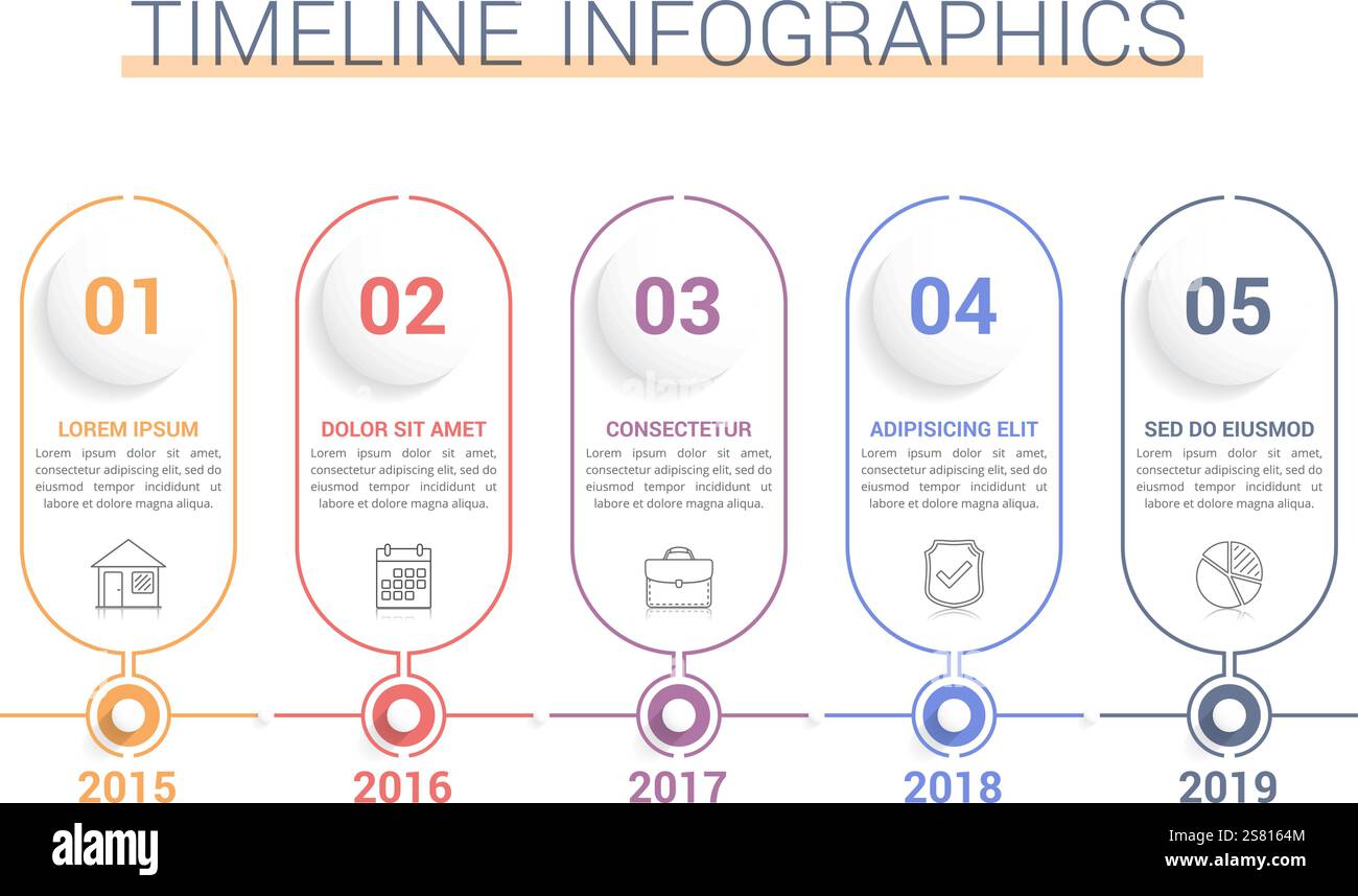 Timeline infographics template, workflow or process diagram, vector ...