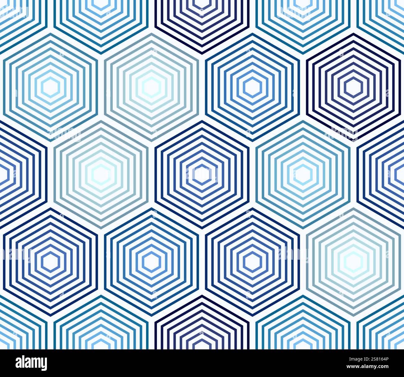 Hexagon vector pattern. Blue color tones gradients. Stacked hexagons mosaic pattern. Large ...