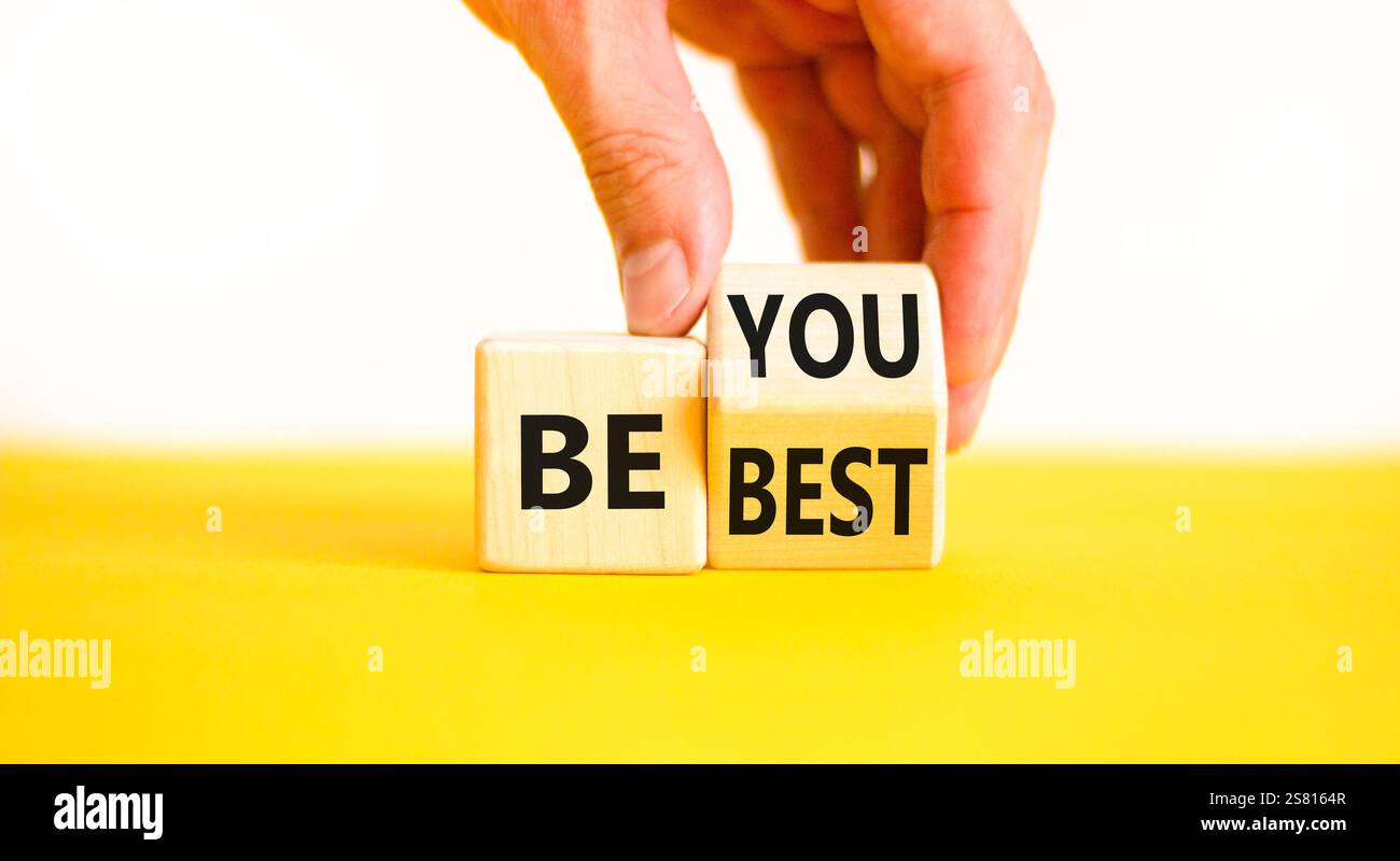 Motivational be you and best symbol. Concept words Be you Be best on ...