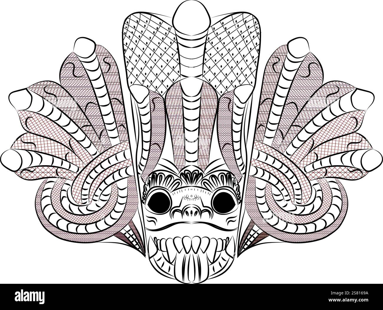 Vector art of Sri Lanka's traditional 'Nagaraksha' mask, symbolizing ...