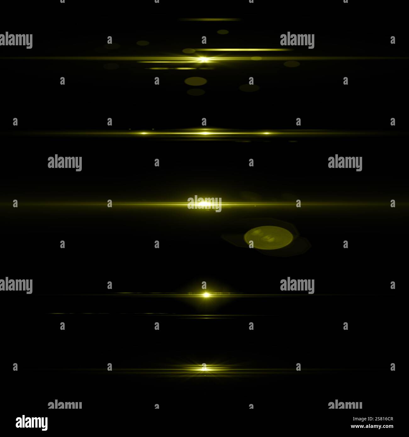 Lens flares for photography and anamorphic lens flare. Set of beautiful ...