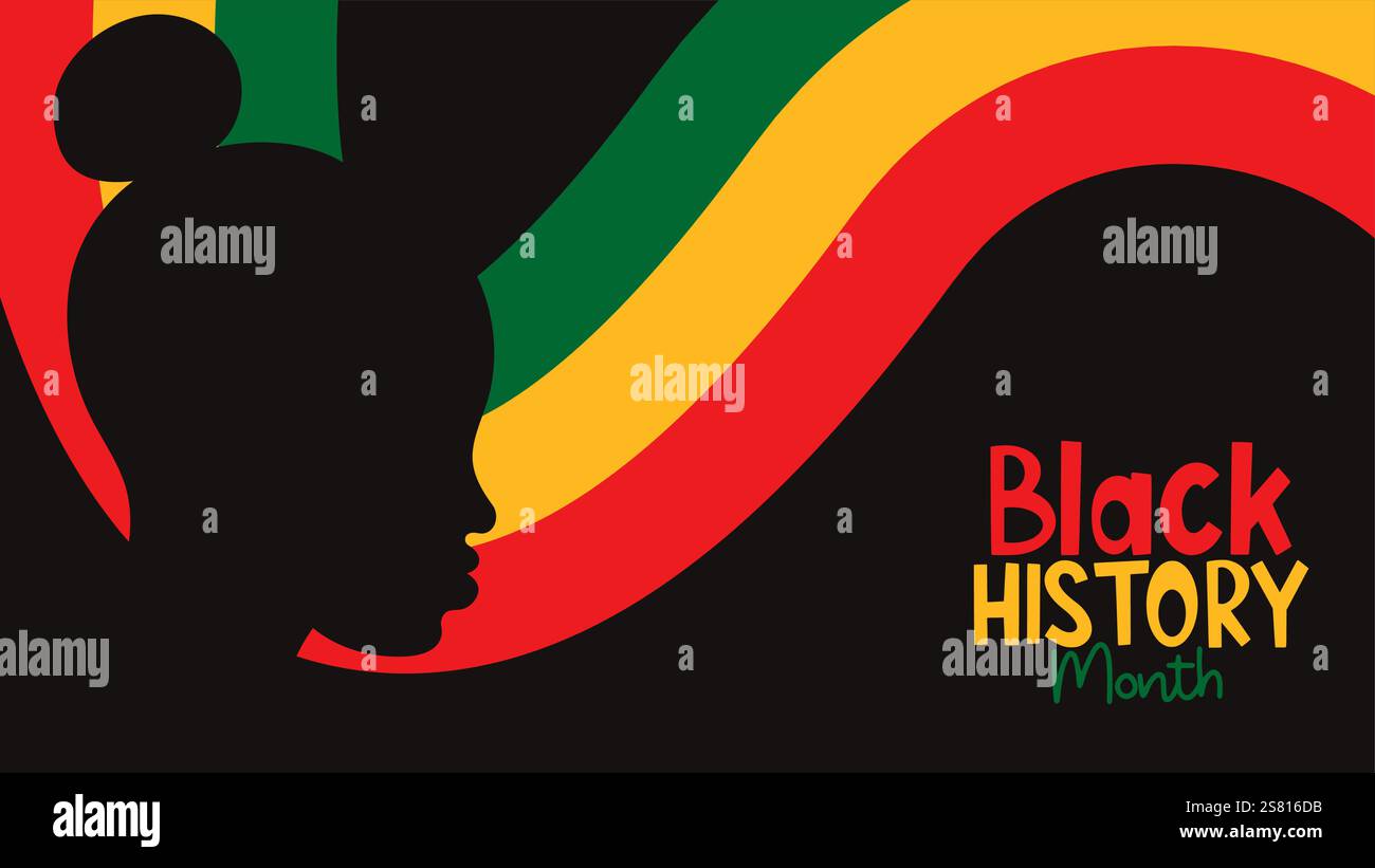 Black history month poster. Silhouette of profile african american ...