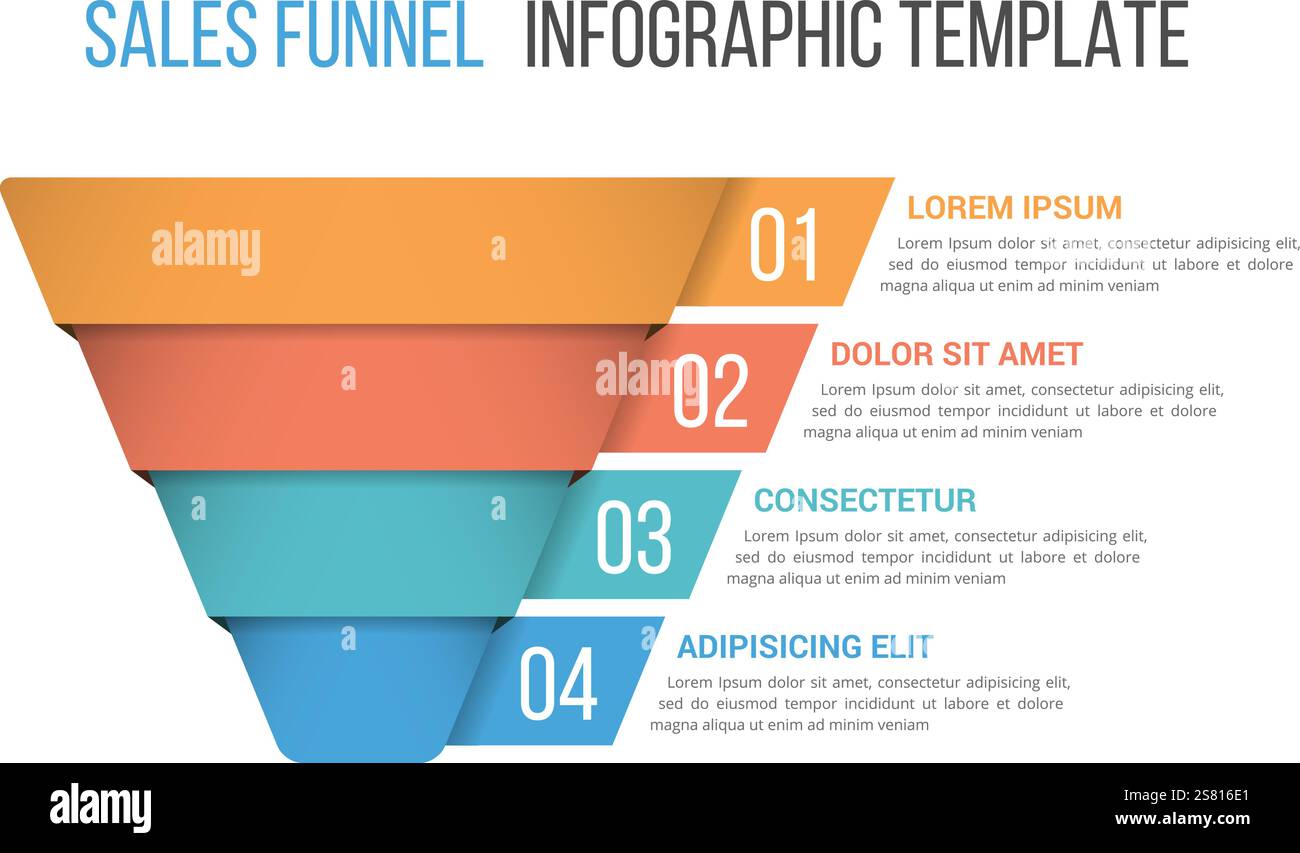 Funnel diagram, business infographic template, vector eps10 ...