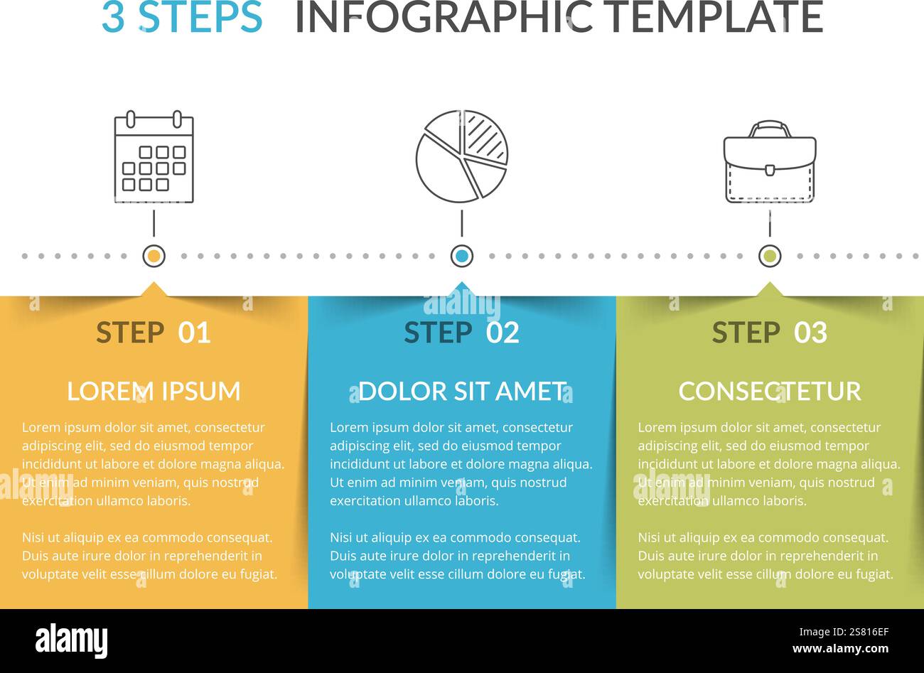 Infographic template with 3 steps, workflow, process chart, vector ...