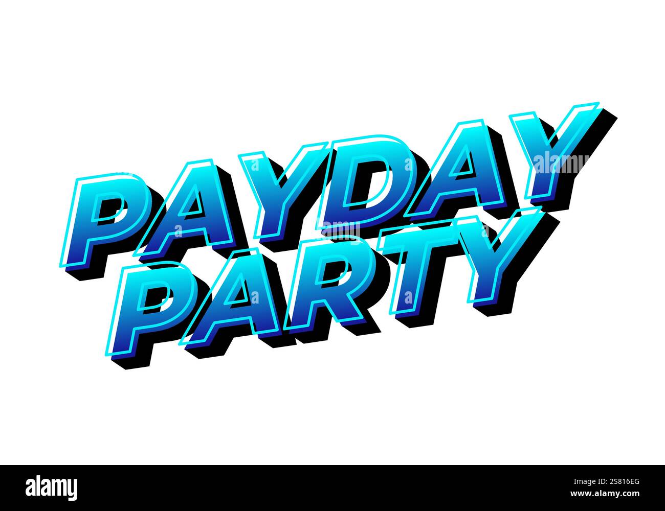 Payday party. Text effect design for social media ads in 3D style Stock ...