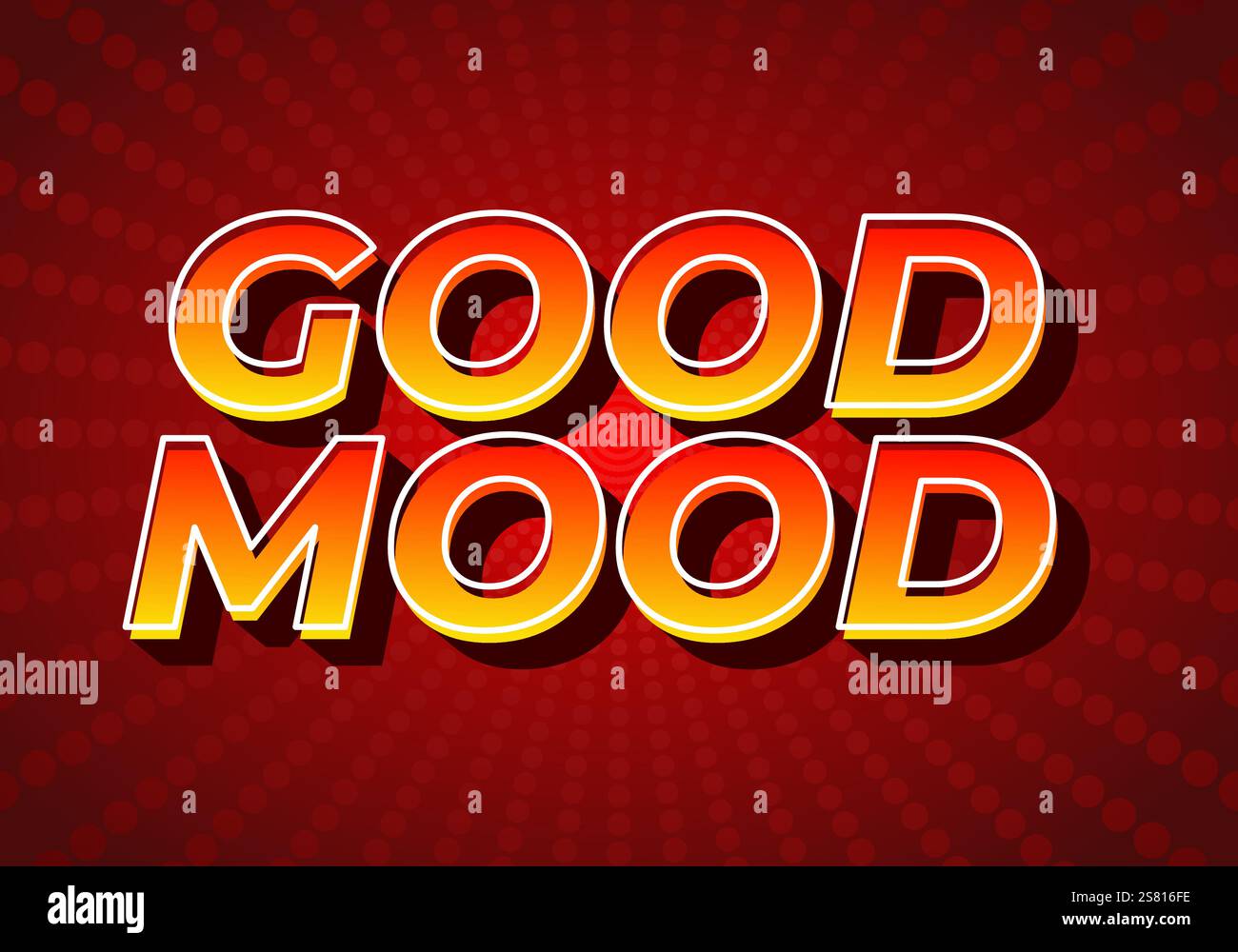 Good mood. Text effect design in eye catching colors with 3D look Stock ...