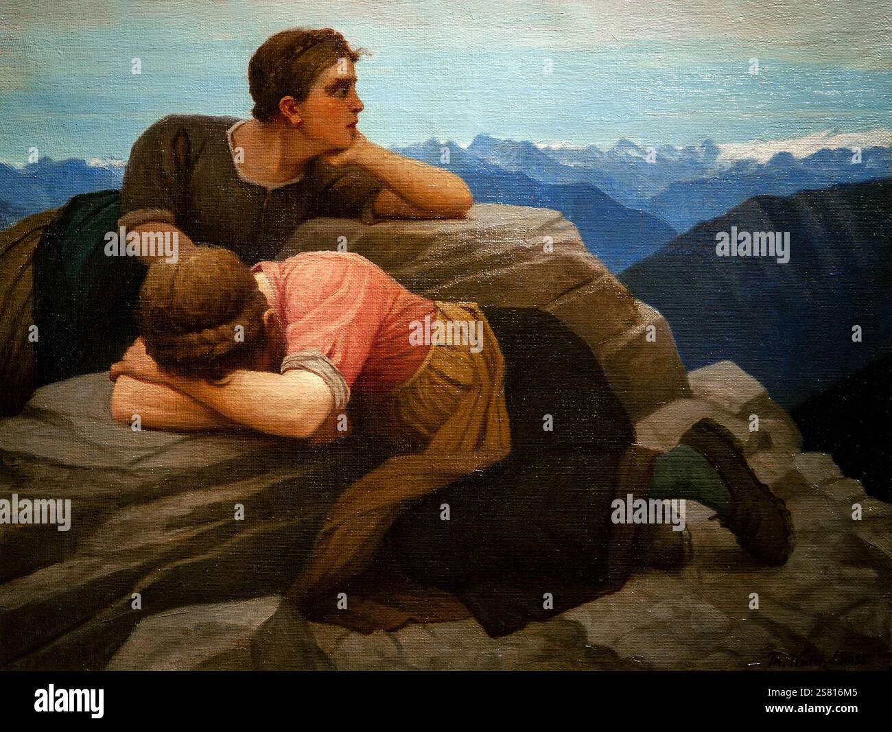 Thomas Walch 1867-1943 "Lost Homeland" 1930, 54 x 70 cm oil on canvas ...