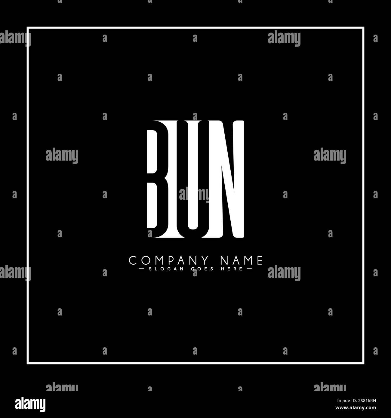 Vector Logo Template for Initials BUN - Simple Alphabet Letters Logo ...