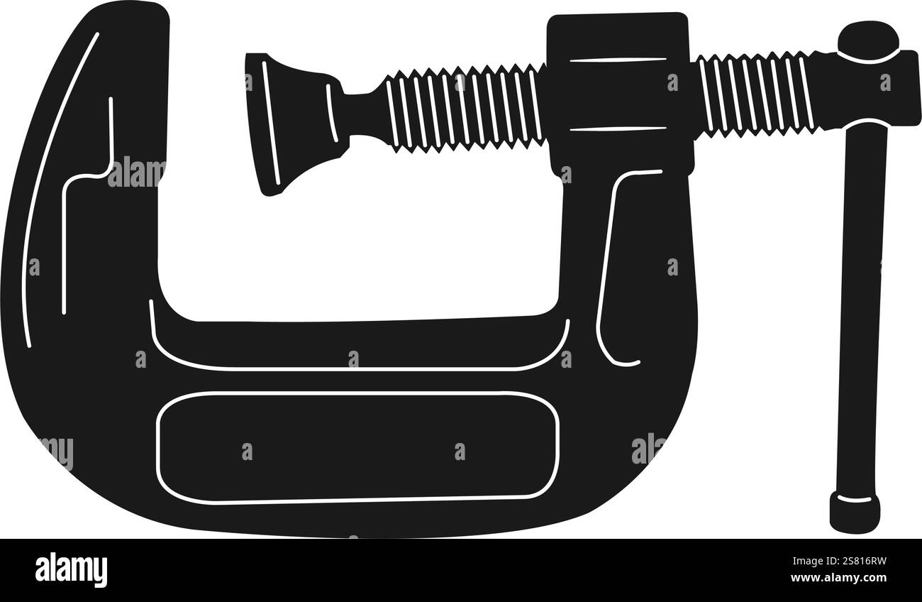 C Clamp size 1 inch, equipment for holding workpieces, vector ...