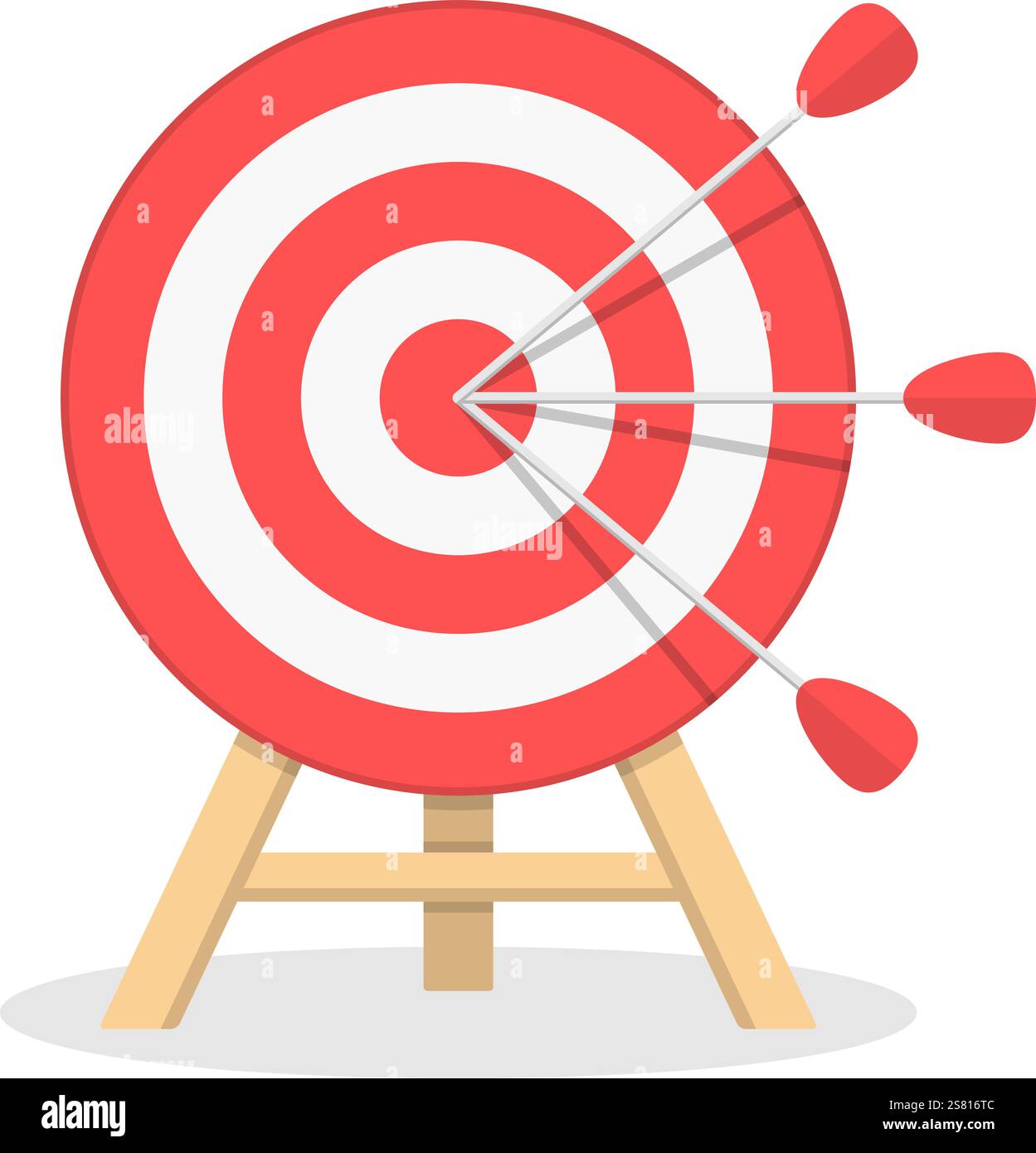 Red target with three arrows, flat style, vector eps10 illustration ...